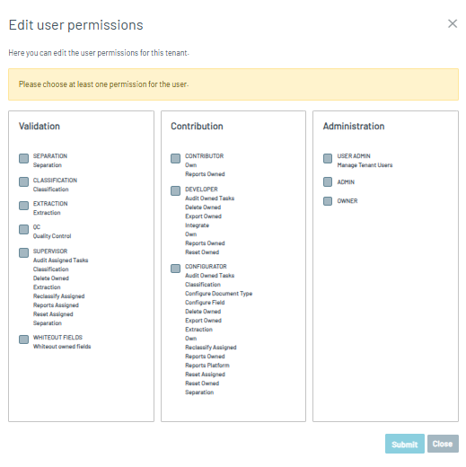 Manage Access Roles and Permissions